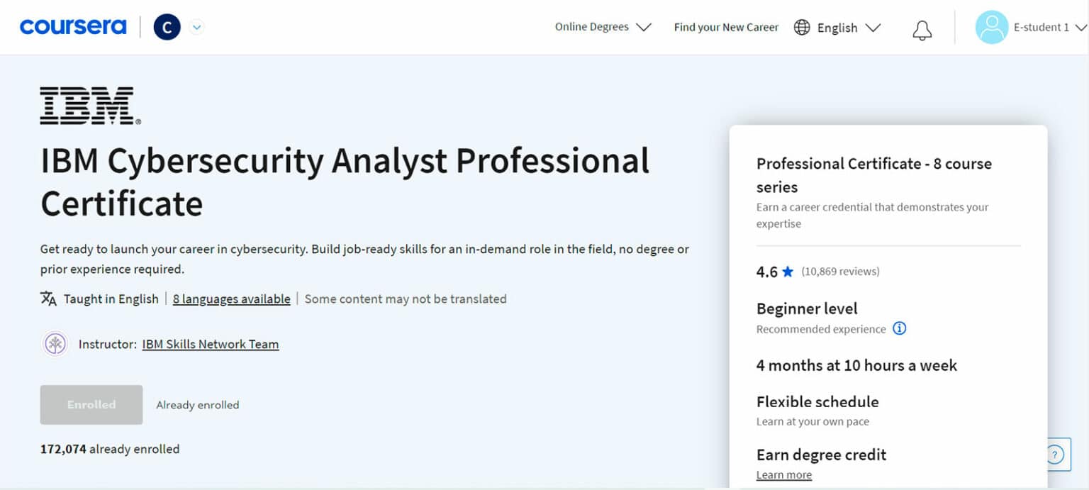 Review of Coursera's IBM Cybersecurity Analyst Professional Certificate ...